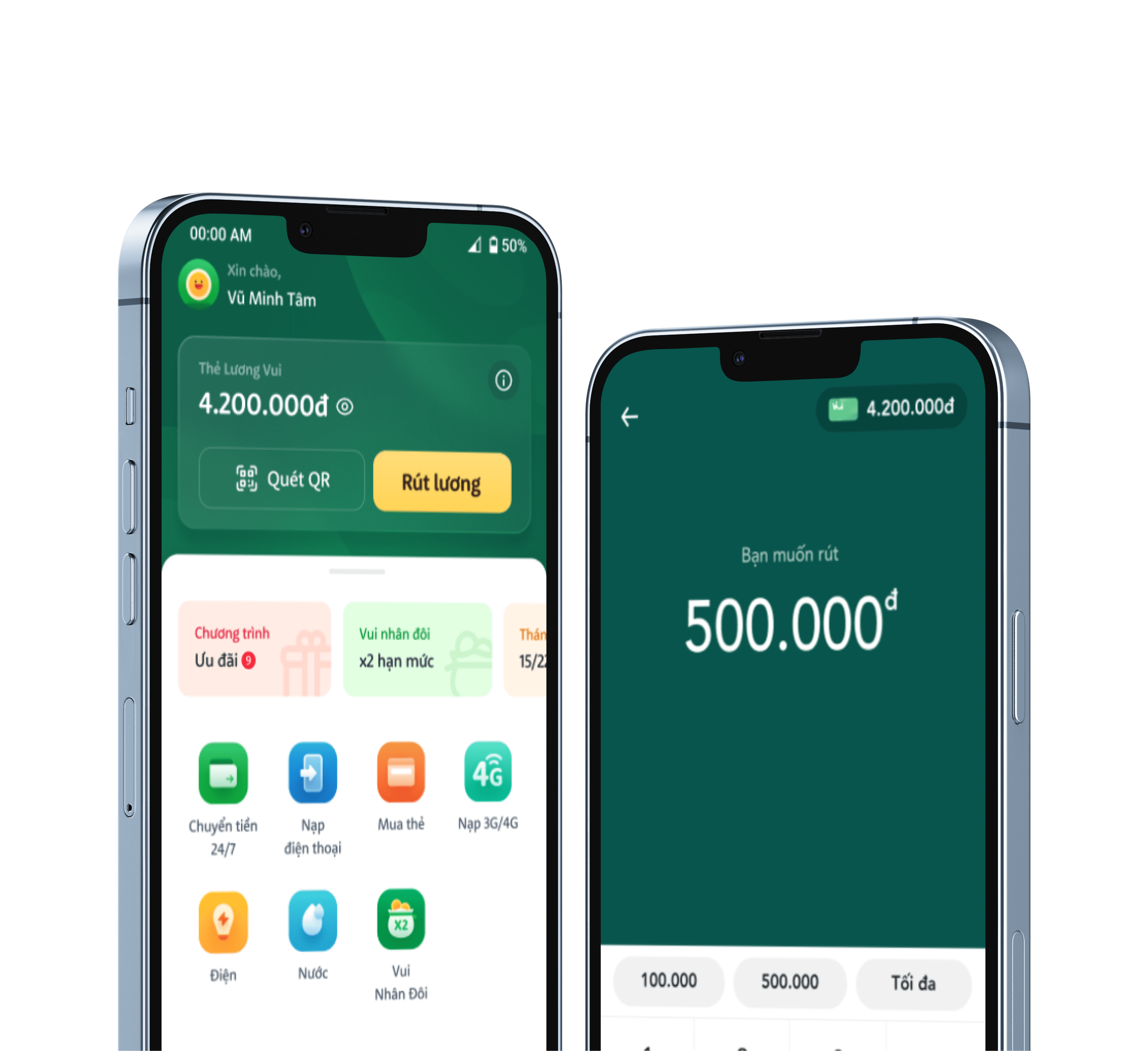 Phúc lợi đoàn viên: Ứng lương trên Vui App